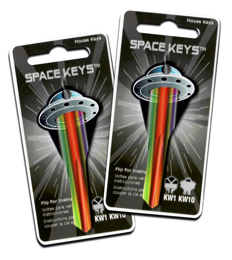 2 UFO Flying Saucer Shaped Keys Space Weapon Keys, Light space keys.