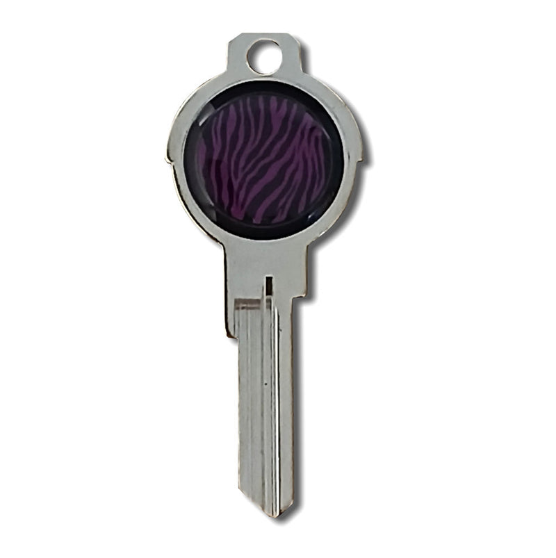Nickel Purple Zebra Circle Deco Epoxy House Key
