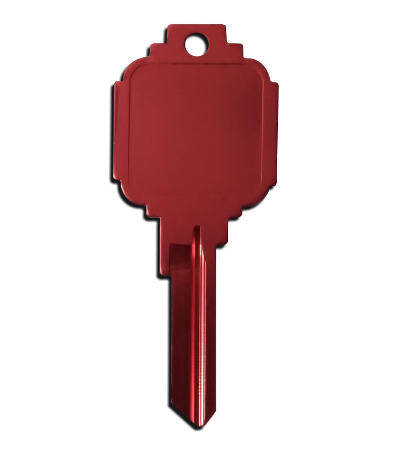 Red Universal Titanium Flat Surface Customizable Key