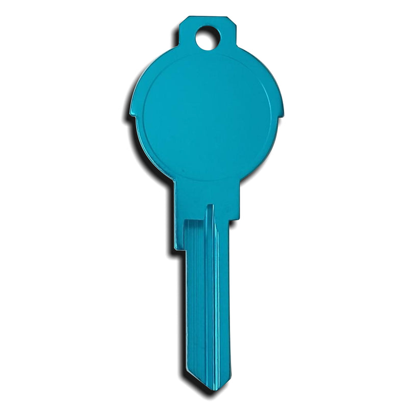 Teal Universal Titanium Flat Surface Customizable Key