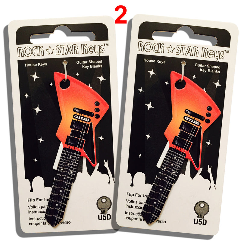 Orange EXP Electric Guitar Shaped Rock Star key