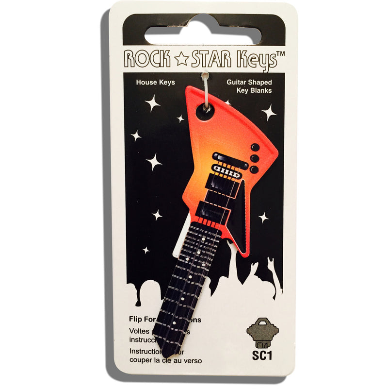 Orange EXP Electric Guitar Shaped Rock Star key