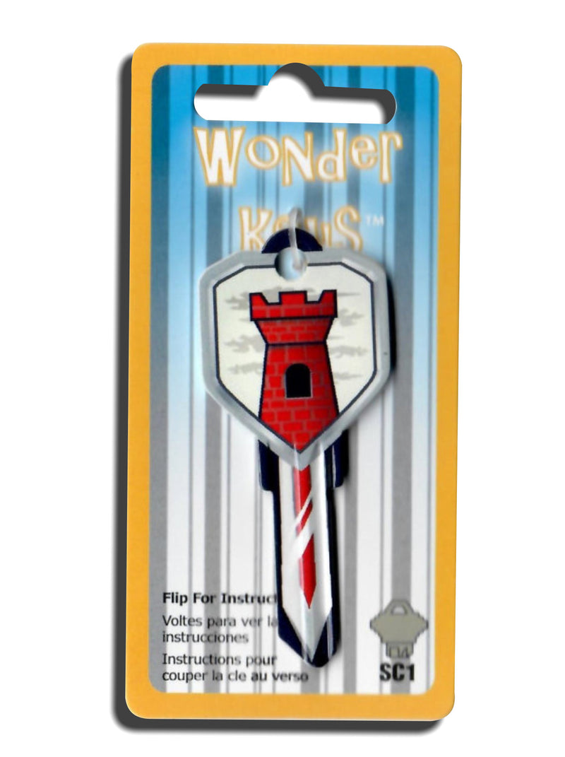 Red Castle Shield and Sword Shaped Wonder Key! NEW!