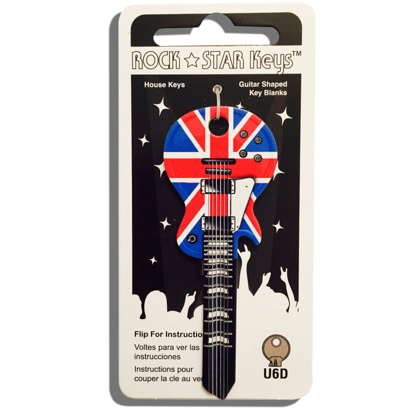 Union Jack LP Guitar Shaped Rock Star Key