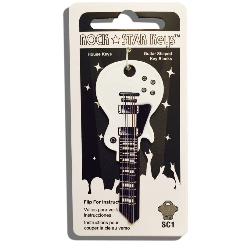 White LP Electric Guitar Shaped Rock Star key